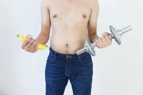 Close Paunchy Fat Man Fat Man Showing His Belly Stock Photo by ...