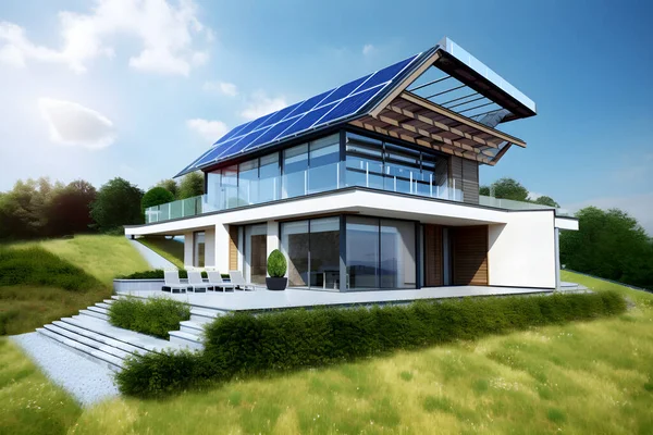 Modern house solar Stock Photos, Royalty Free Modern house solar Images ...