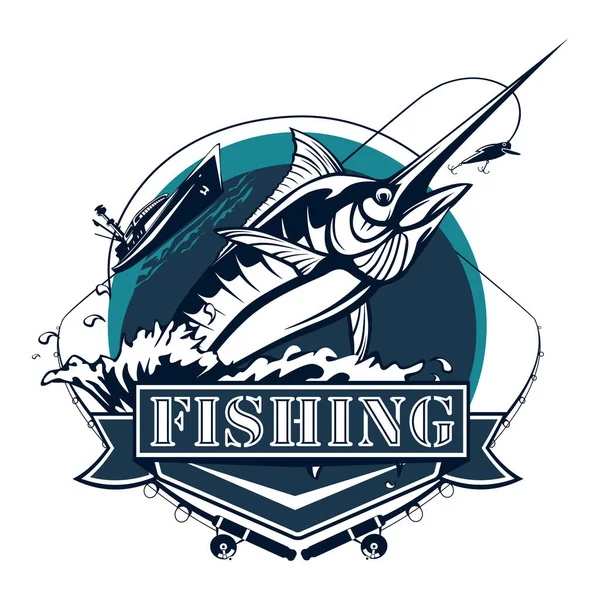 Marlin Fish Logo Sword Fishing Emblem Sport Club Angry Fish Stock ...
