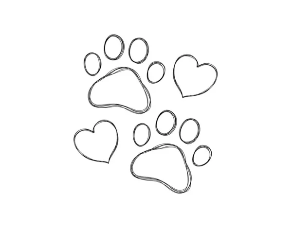 Linie Výtvarné Ilustrace Péče Zvířata Psí Stopa Tetování Psí Tlapky ...