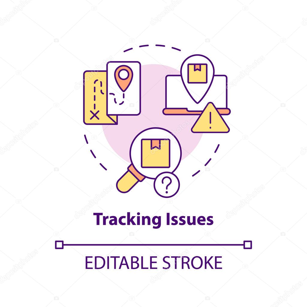 Seguimiento de temas icono de concepto. Monitoreo de envío ...