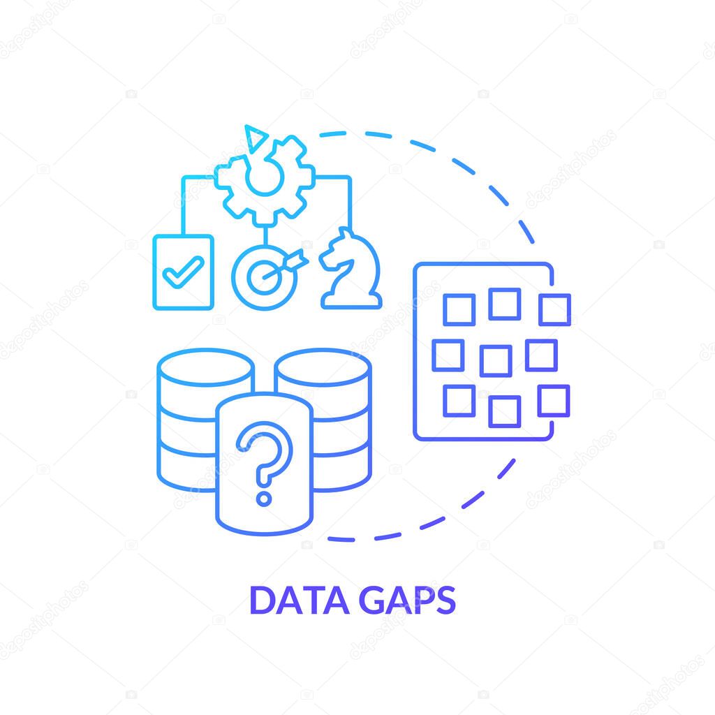 Huecos De Datos Icono De Concepto De Gradiente Azul Falta Información
