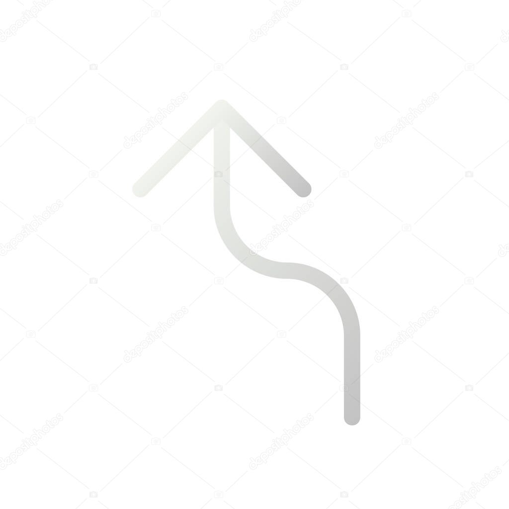 Izquierda flecha de giro inverso gradiente plano icono ui de dos ...