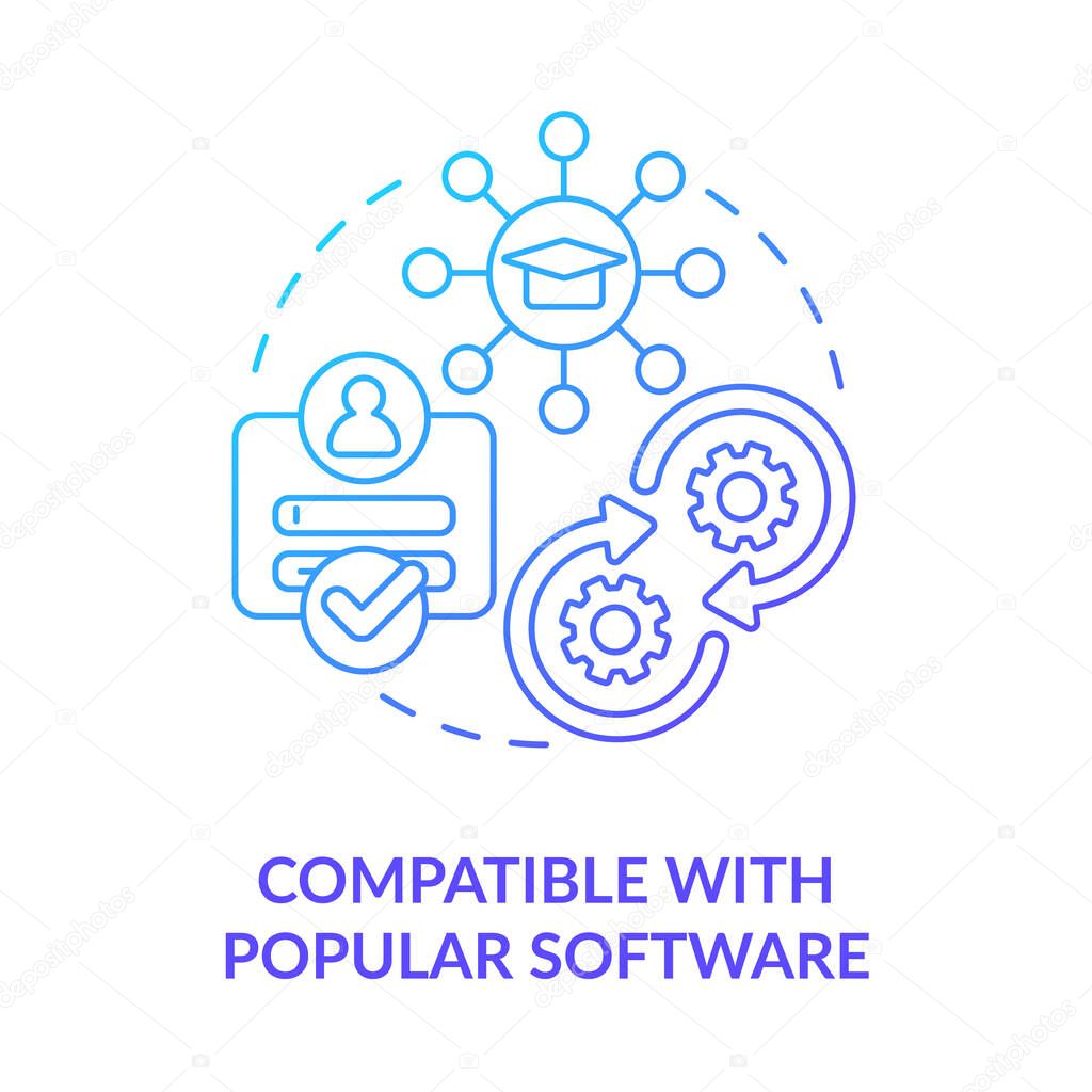 Compatible with popular software blue gradient concept icon. Learning ...