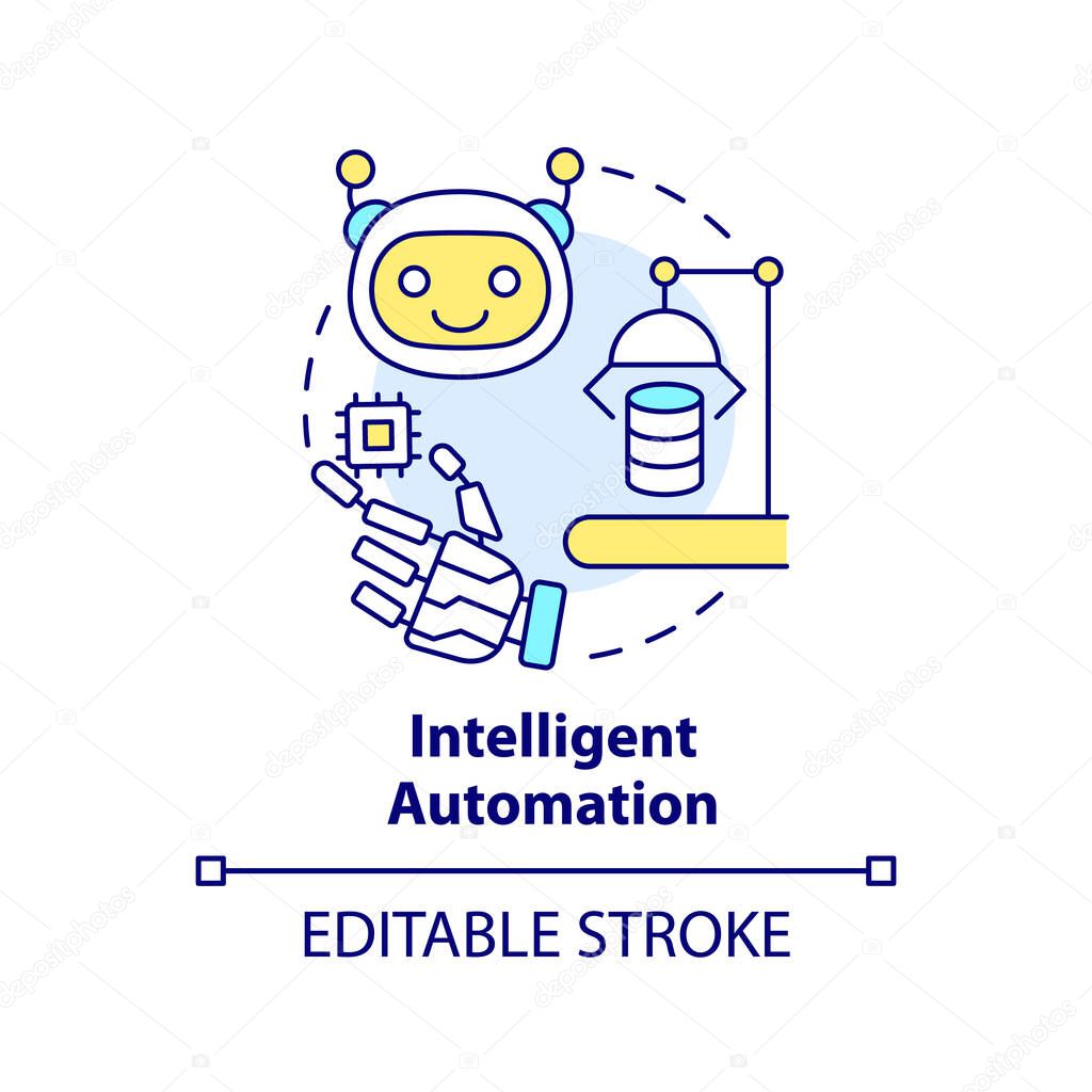 Intelligent automation concept icon. Digital robotic technologies. AI ...