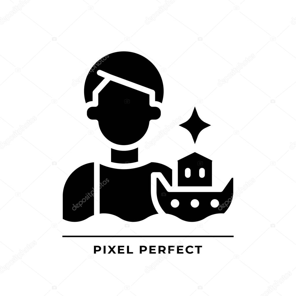 Icono de glifo negro de inundaci n. Mito b blico. Un arquetipo de car cter. Teor a psicoanal ...