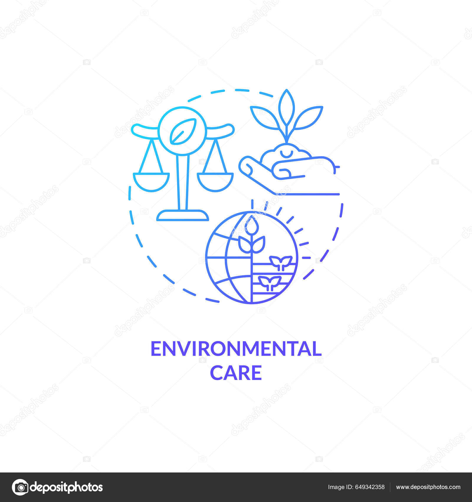 Environmental Care Blue Gradient Concept Icon Natural Resources ...