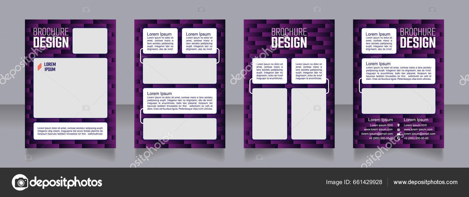 Coding Cybersecurity Blank Brochure Design Template Set Copy Space Text ...