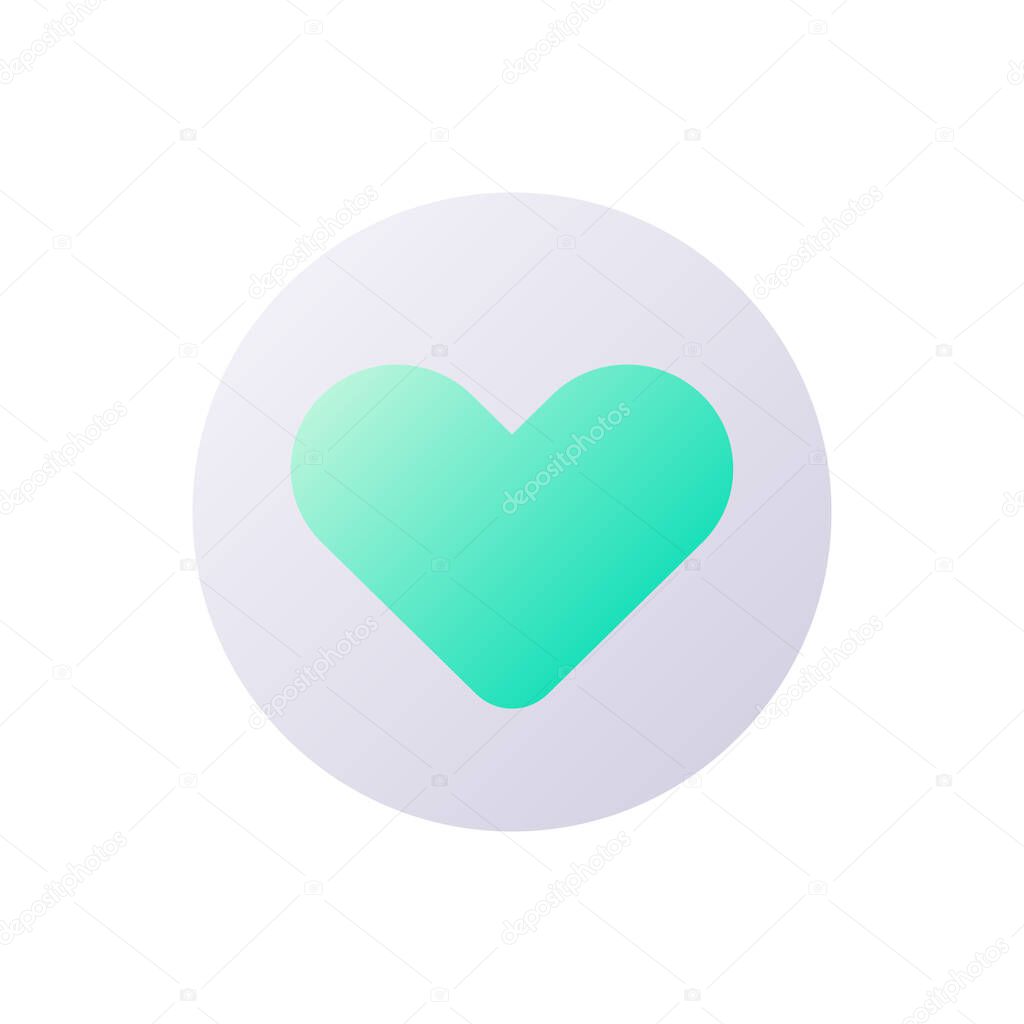 píxel del corazón perfecto gradiente plano icono ui de dos colores ...