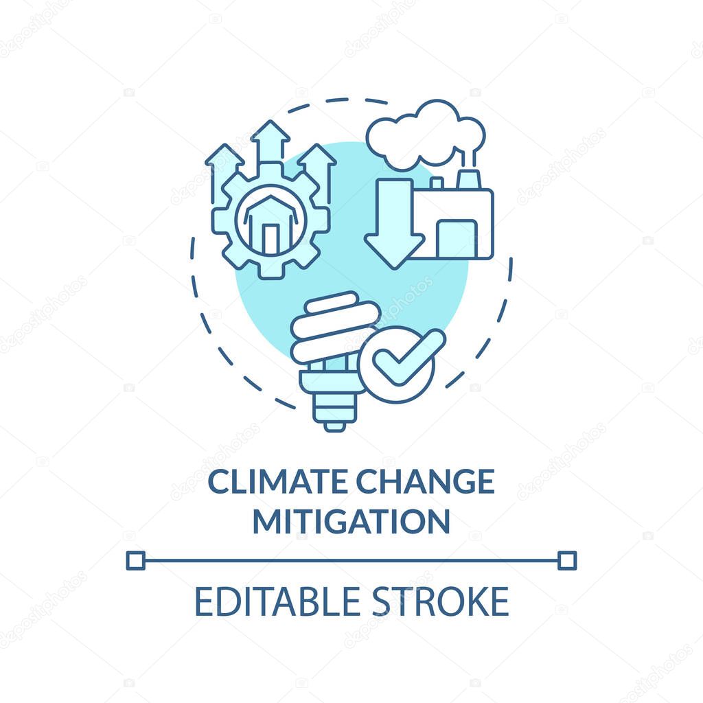 Icono de mitigación del cambio climático editable que representa el ...