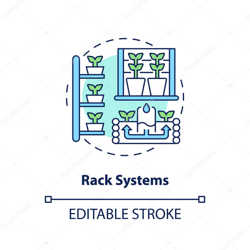 Icono de sistemas de rack personalizable 2D que representa el concepto ...