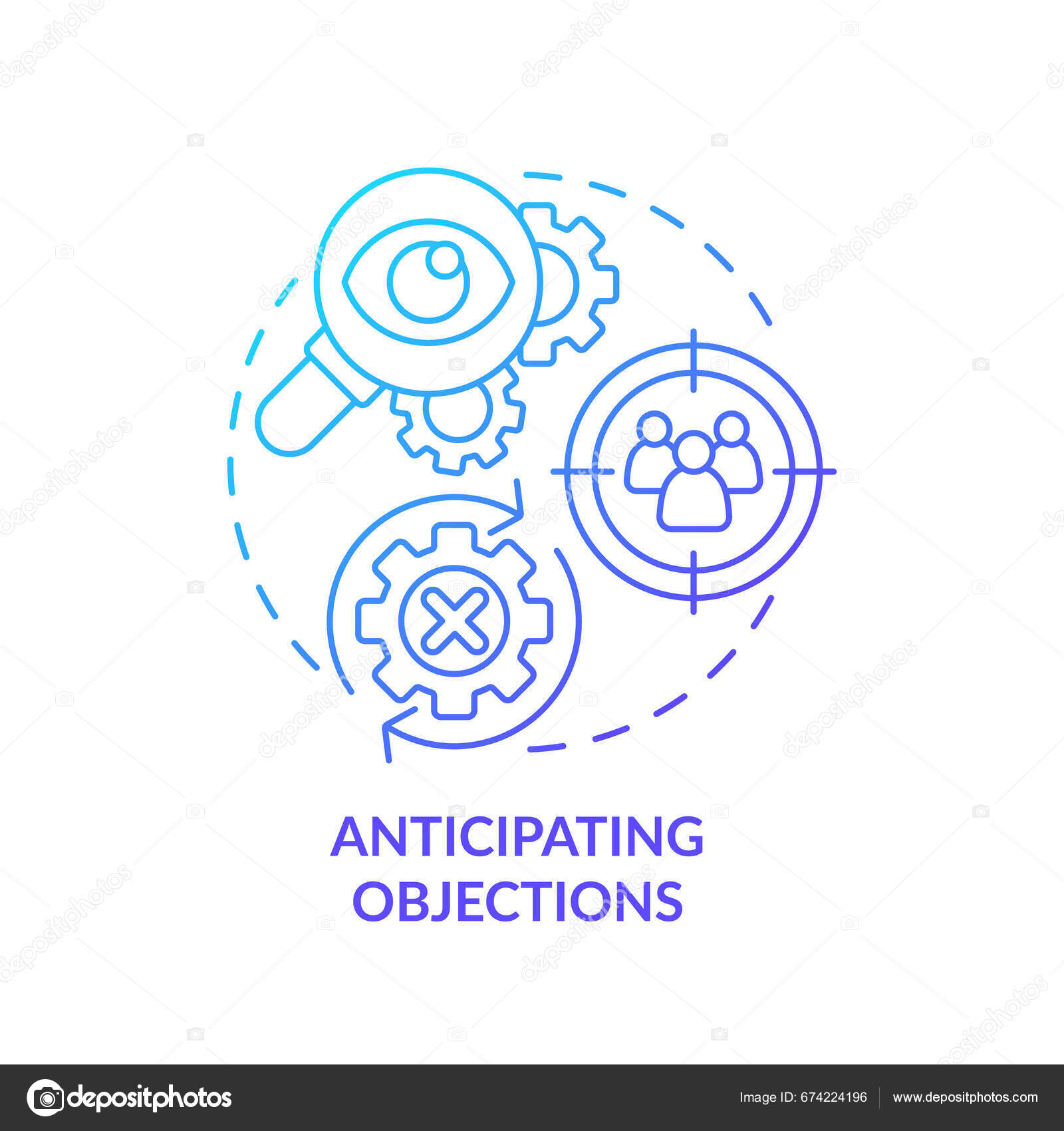 Anticipating Objections Blue Gradient Concept Icon Target Audience ...