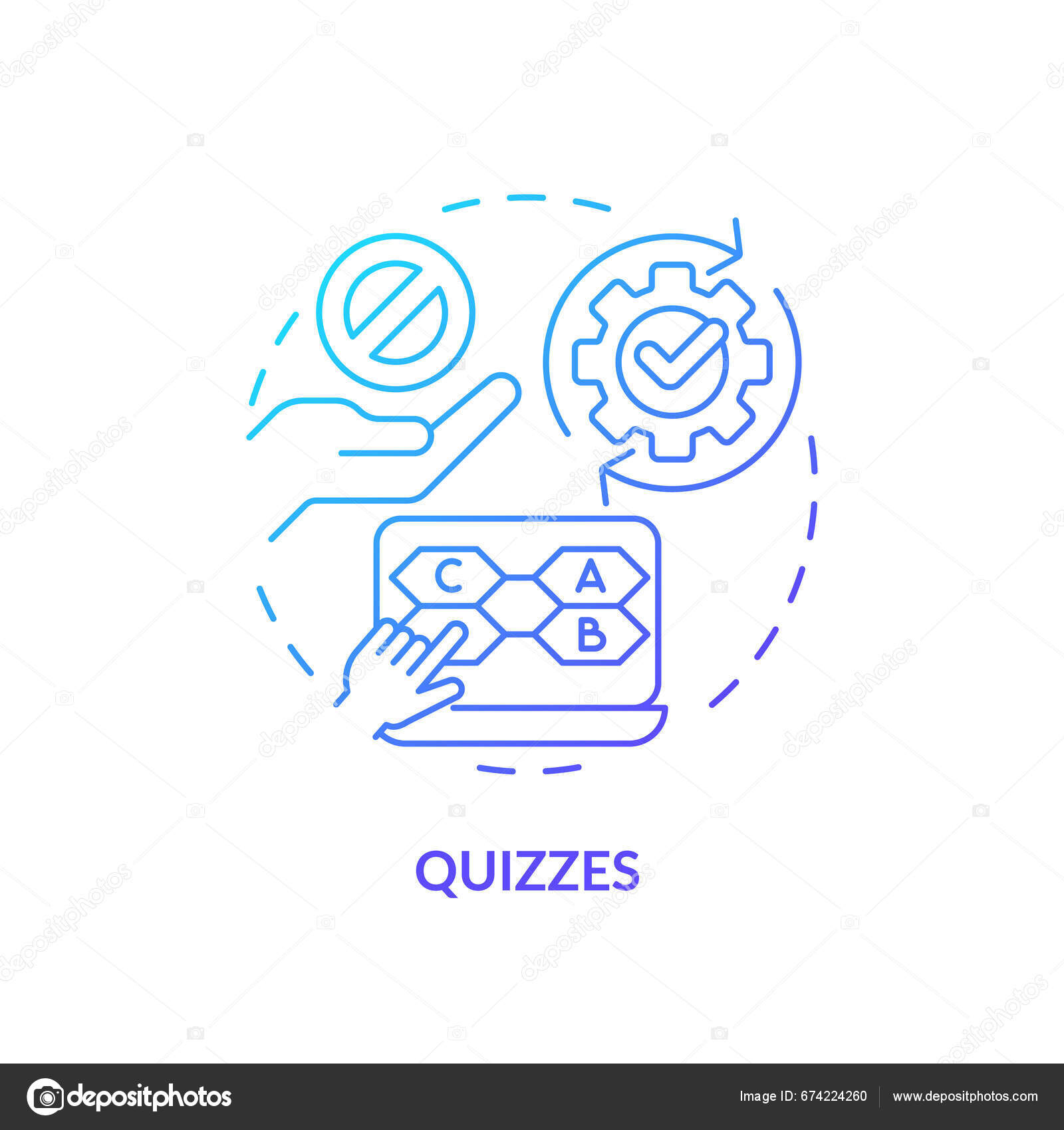 Quizzes Blue Gradient Concept Icon Multiple Choice Test Knowledge Check ...