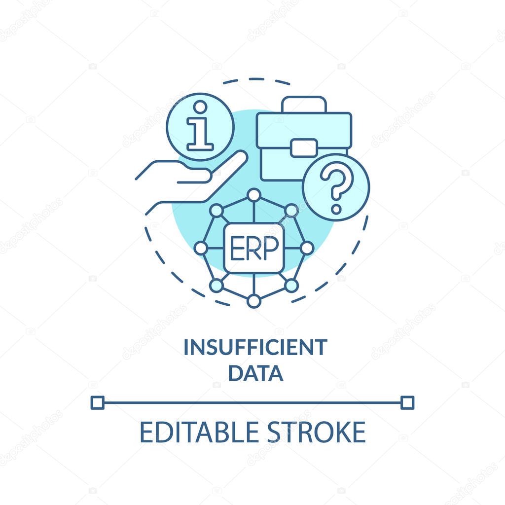 Icono azul de datos insuficientes editables concepto, vector aislado ...