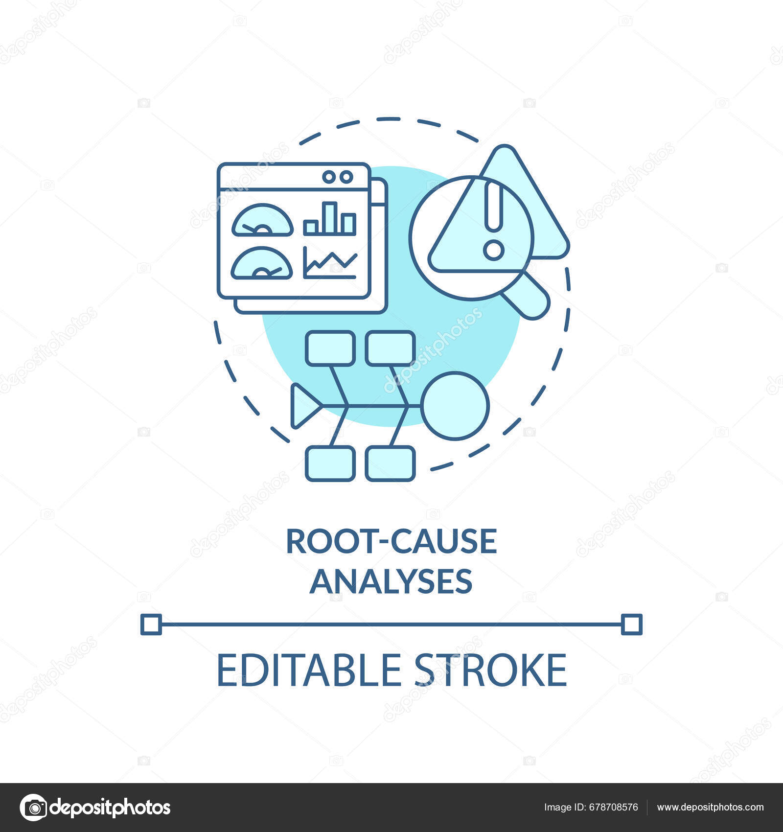 Concepto Análisis Causa Raíz Icono Azul Editable Vector Aislado ...