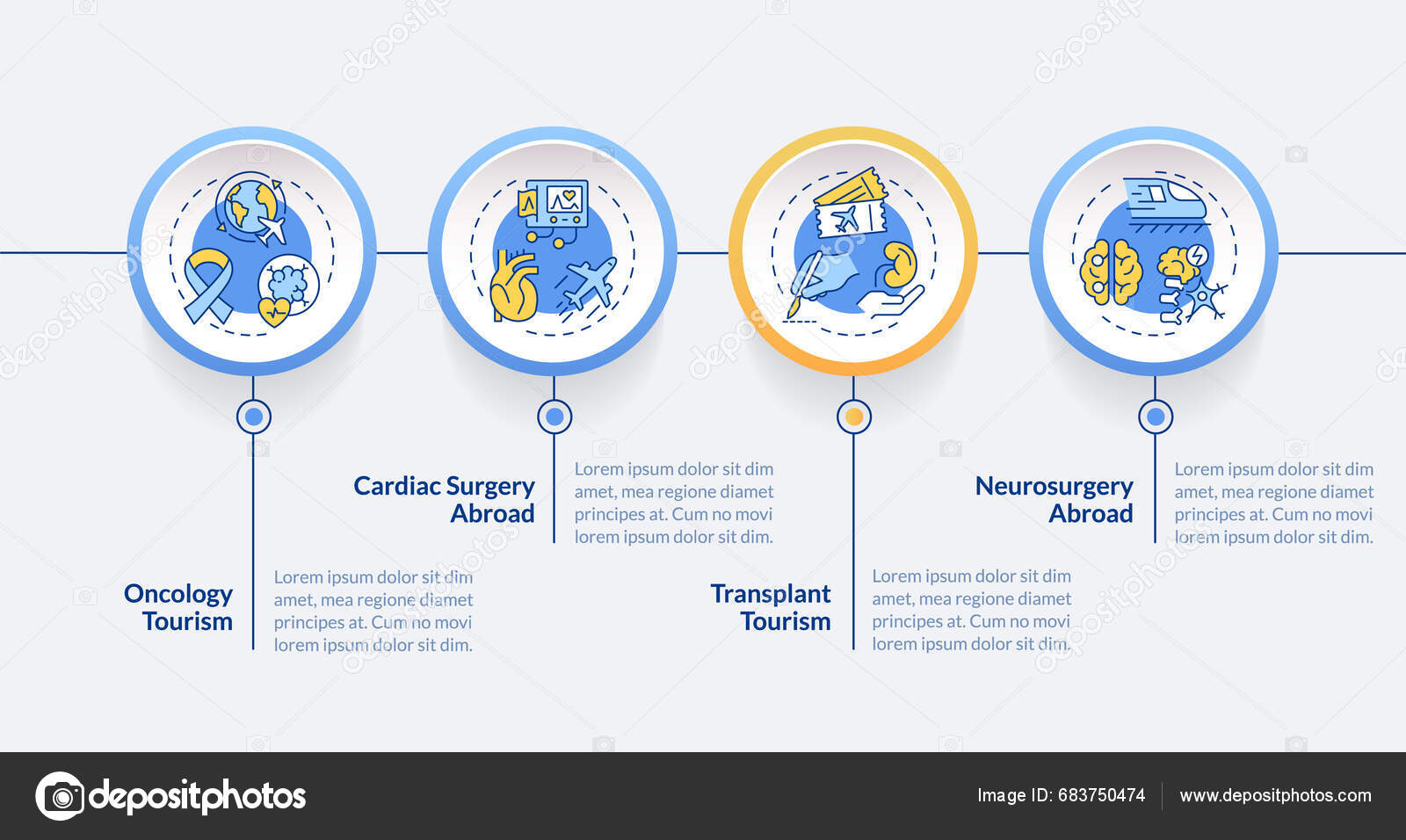 Medical Tourism Vector Infographics Template Thin Line Icons Data ...