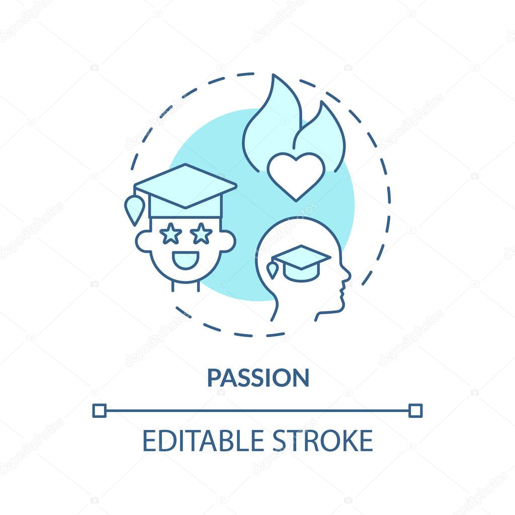 Icono de pasión azul editable 2D, vector aislado monocromático ...