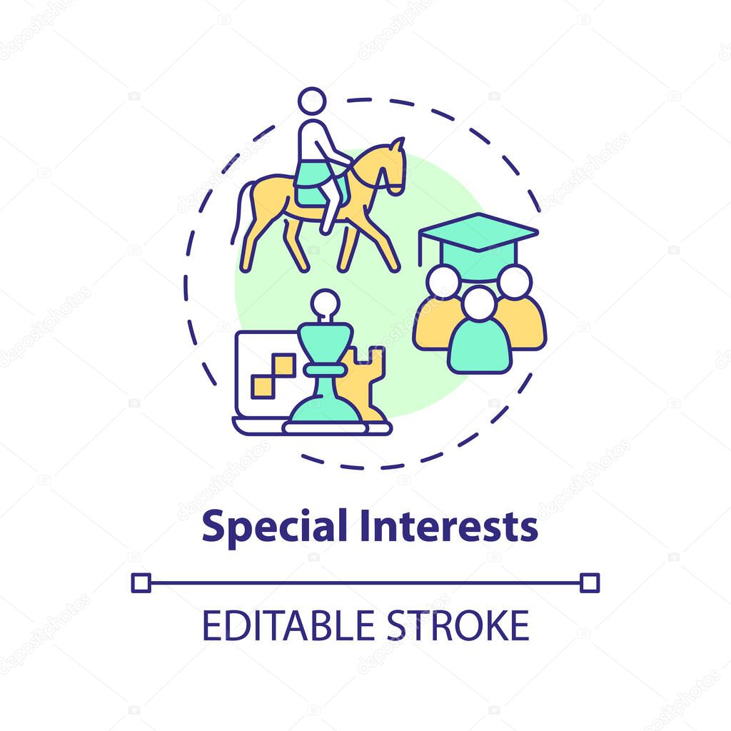 Icono de intereses especiales multicolor editable 2D, vector aislado ...