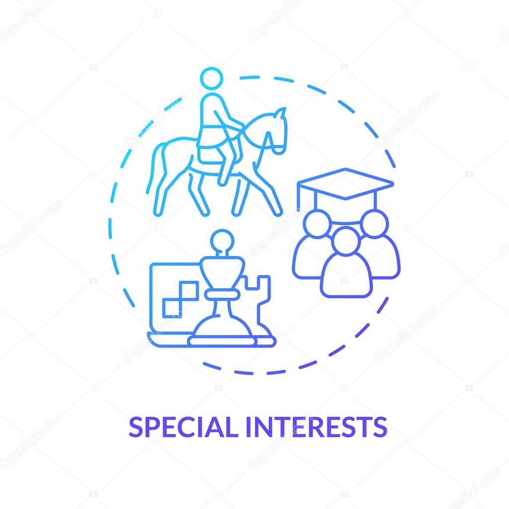 Gradiente 2D icono de intereses especiales, vector aislado creativo ...