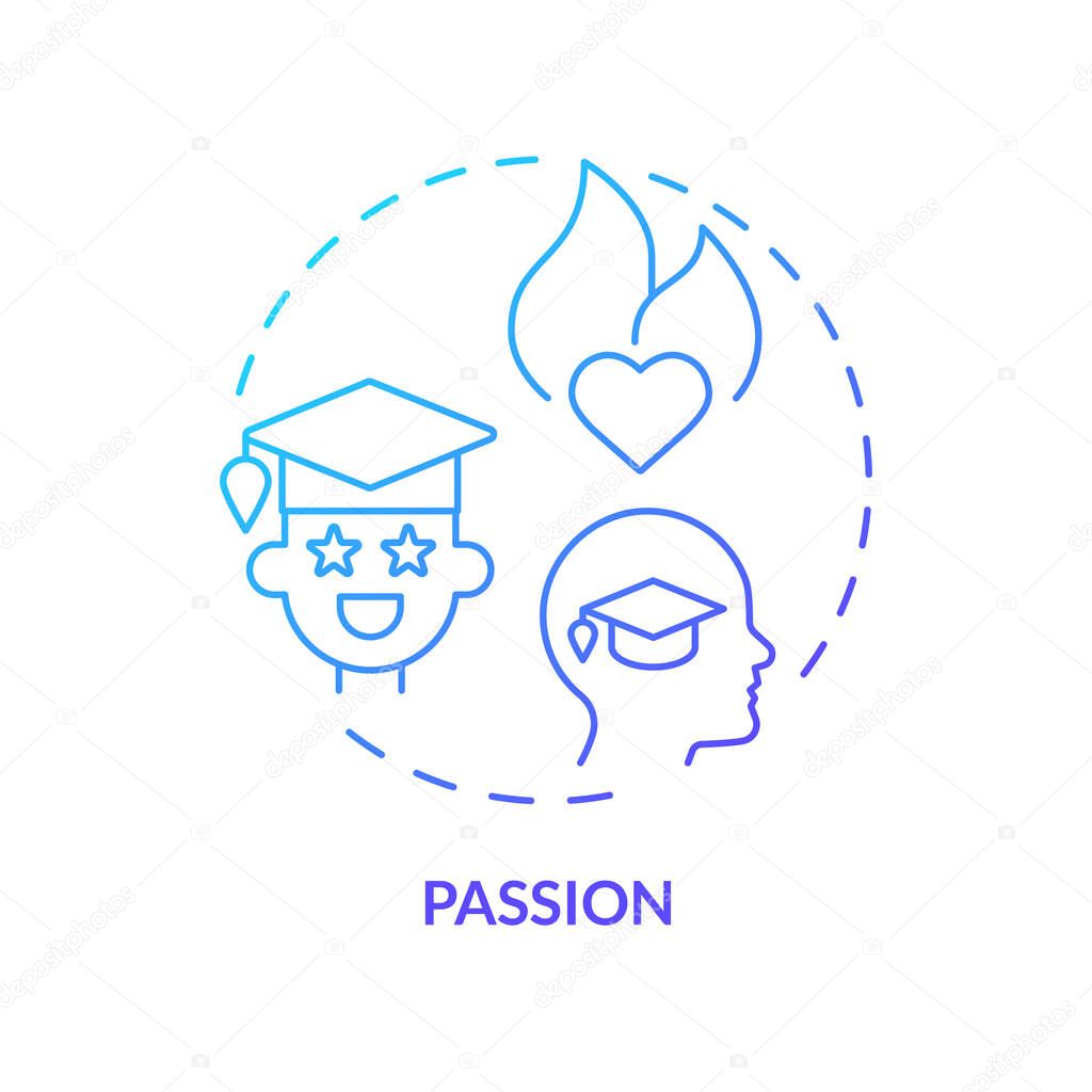 Icono de la pasión del gradiente 2D, vector aislado creativo ...