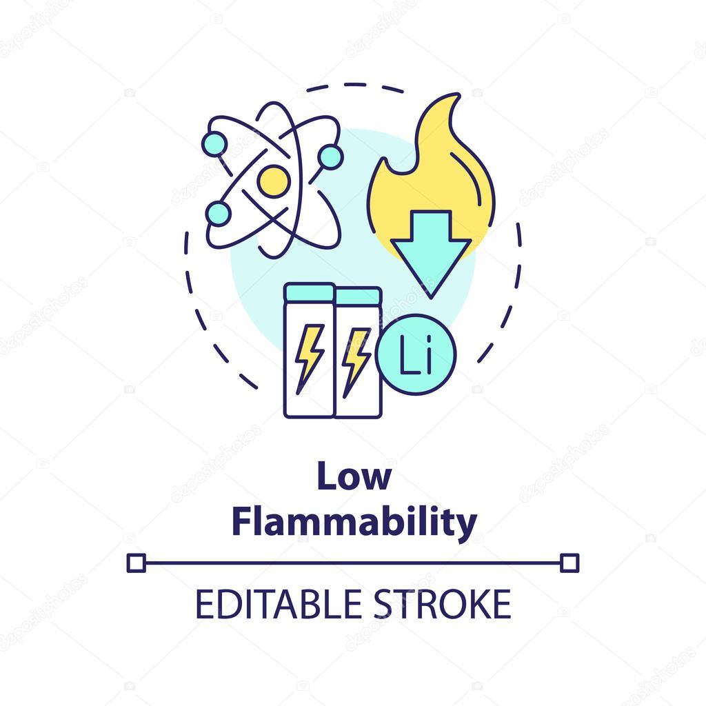 Icono de concepto multicolor de baja inflamabilidad. Revolución del ...