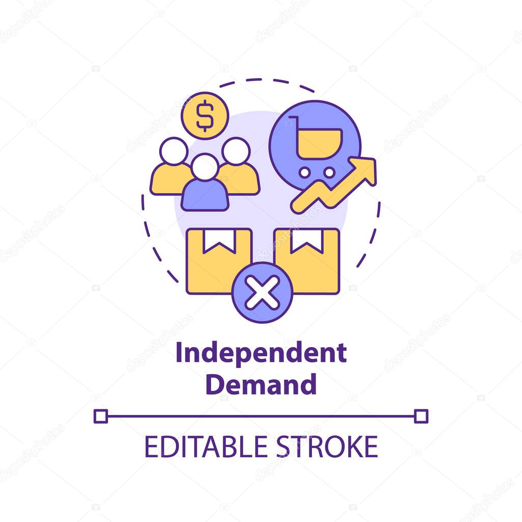 Icono de concepto multicolor demanda independiente. Demanda de ...