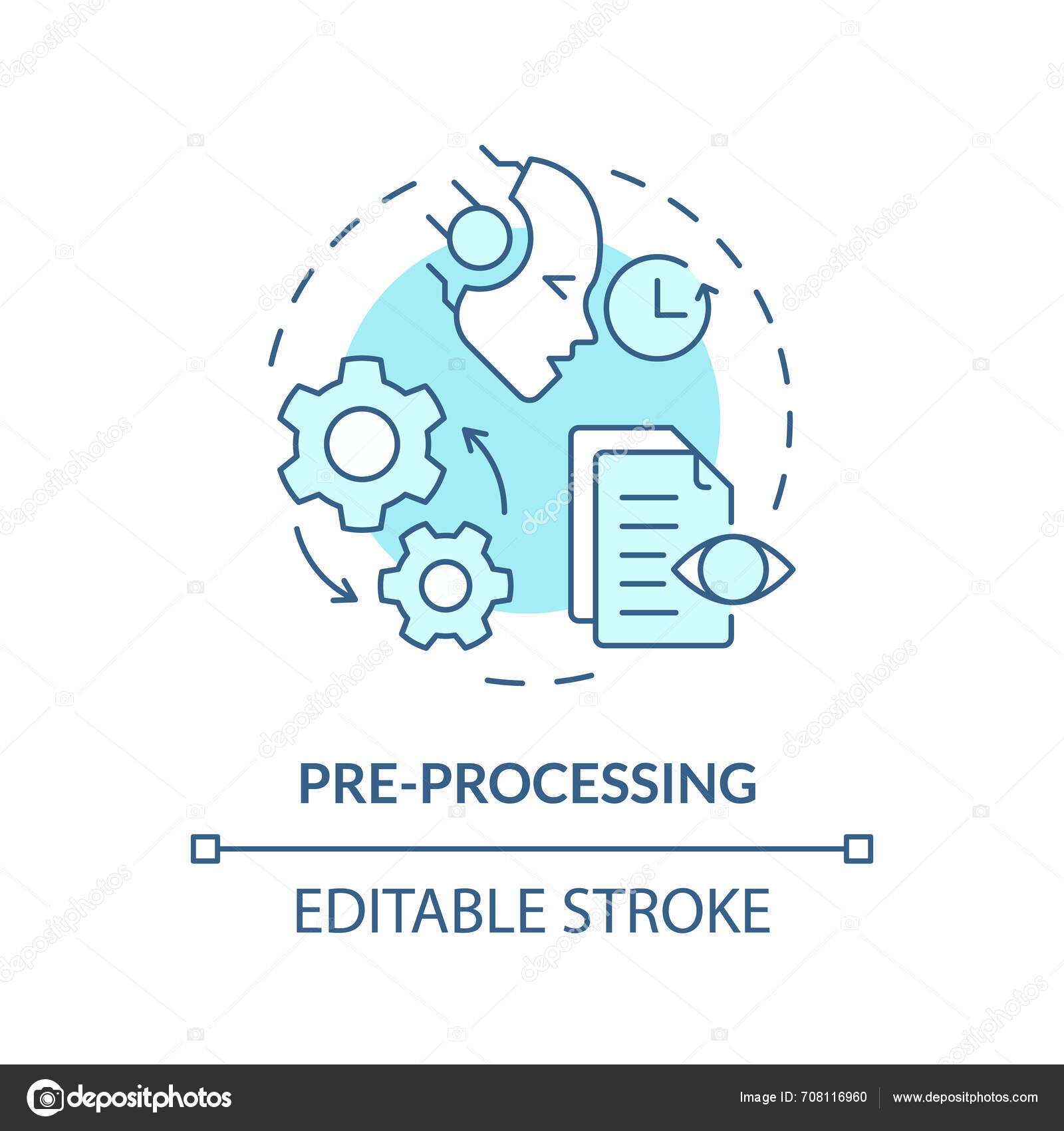 Pre Processing Soft Blue Concept Icon Virtual Assistant Transformative ...