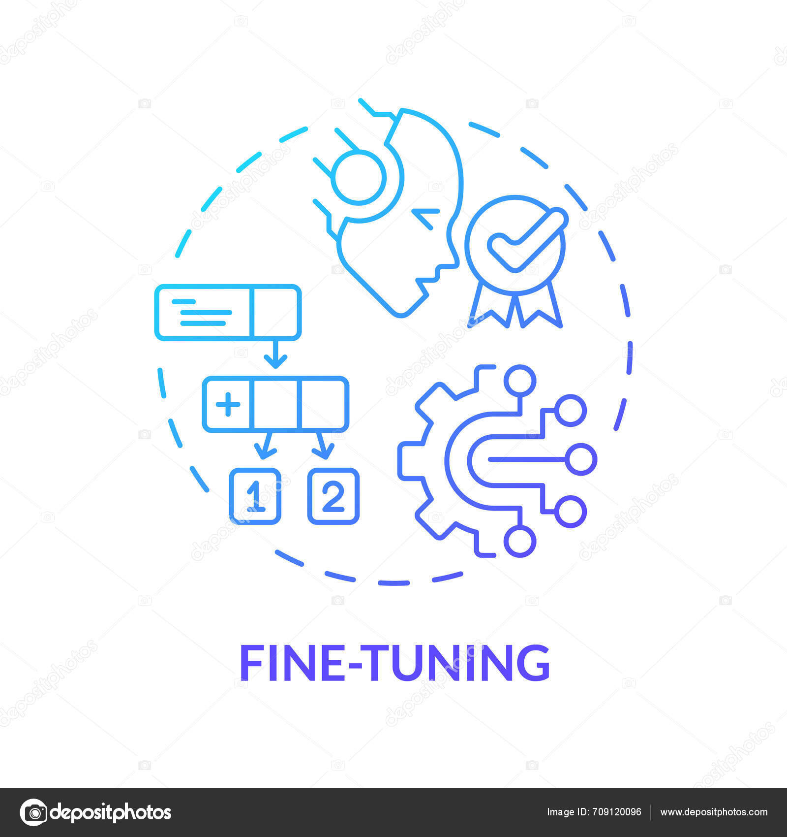 Fine Tuning Blue Gradient Concept Icon Virtual Assistant Pre Training ...