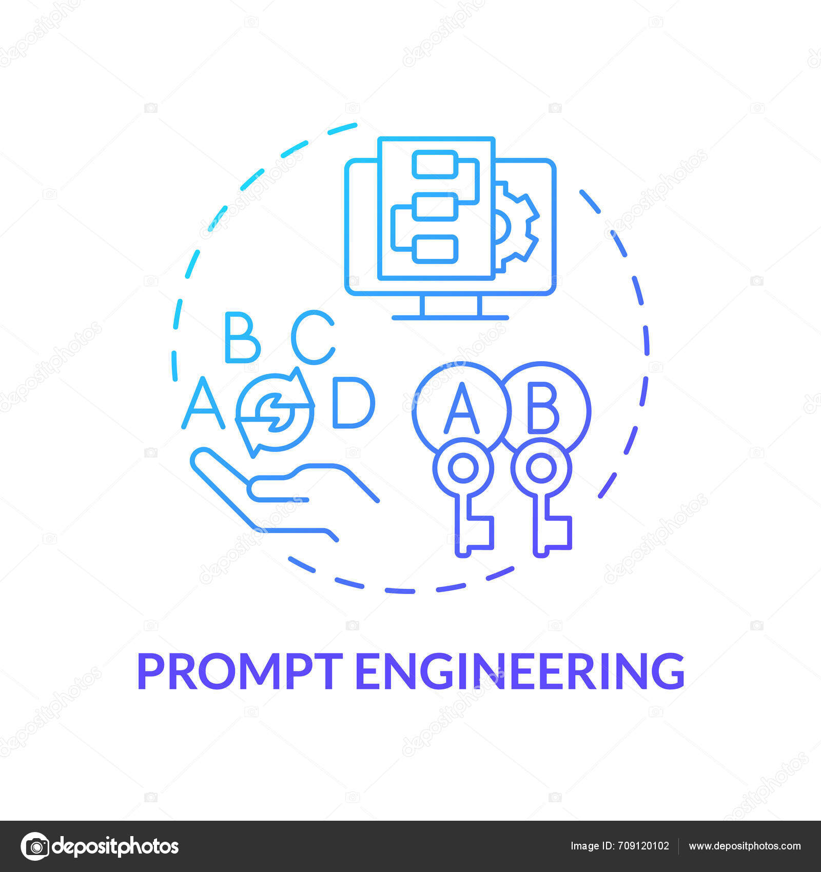 Prompt Engineering Blue Gradient Concept Icon Artificial Intelligence ...