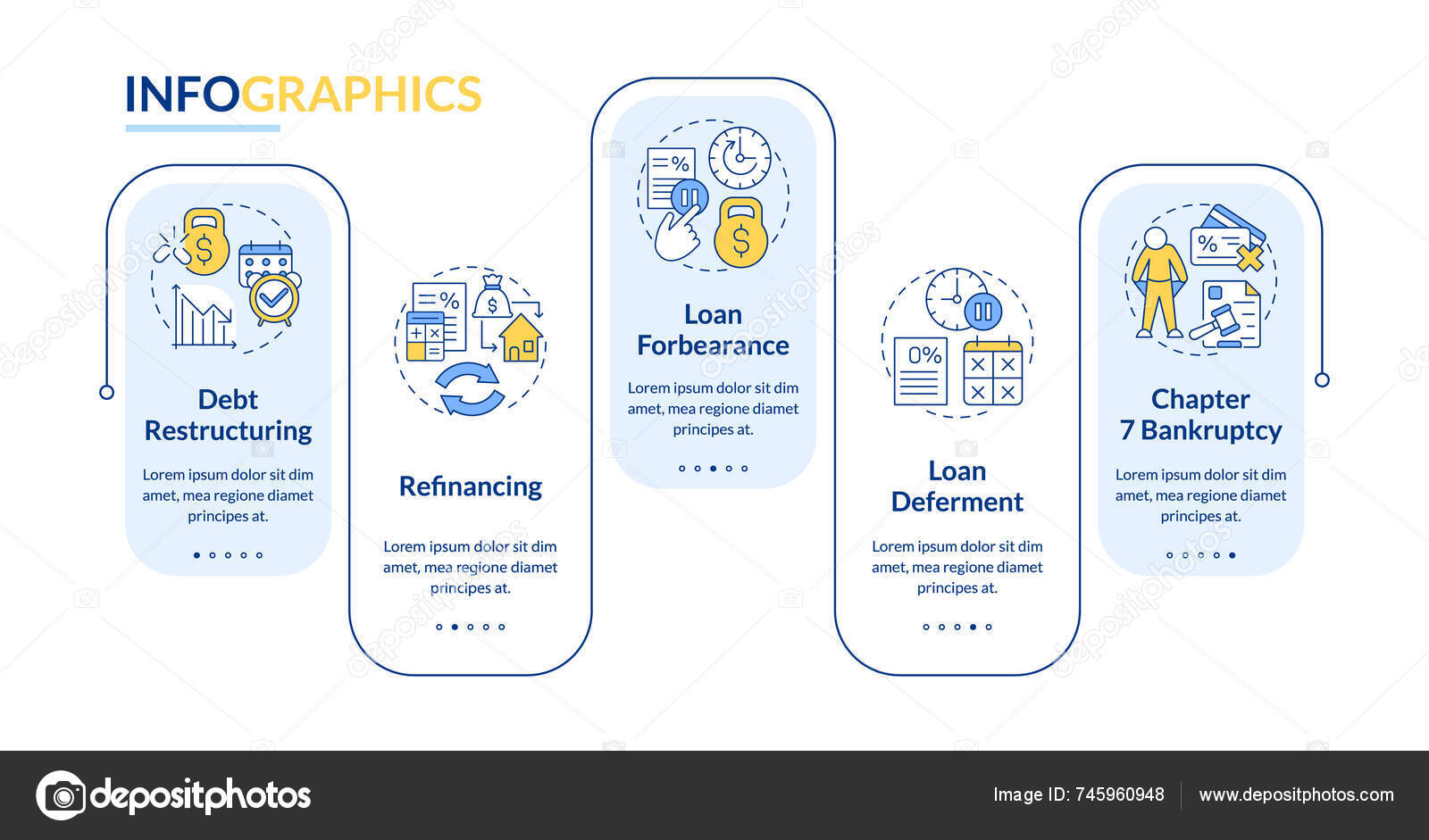 Debt Reorganization Processes Rectangle Infographic Vector Financial ...