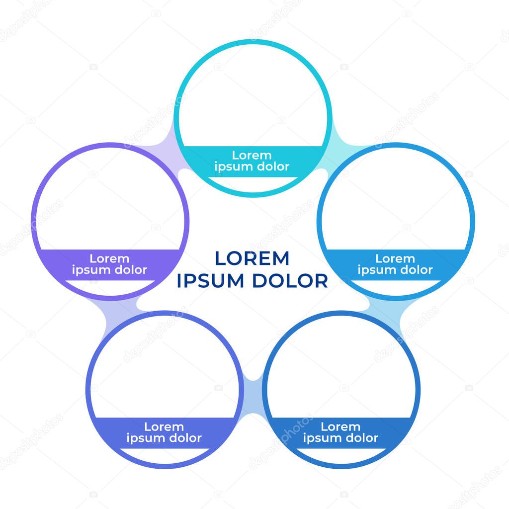 Círculos de infografía estratégica diagrama de flujo. Gestión y ...