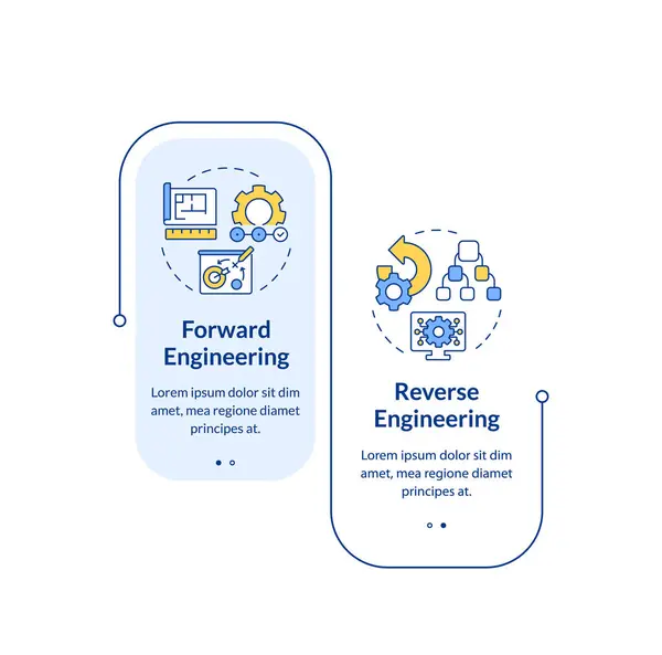 Forward vs reverse engineering rectangle infographic vector. Comparación. Diseño de producto ...