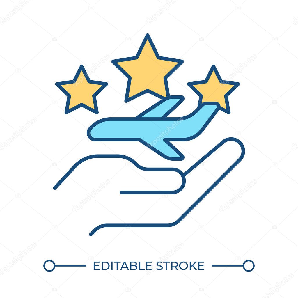 Clasificación de servicio de aerolínea Icono de color RGB. Gestión de ...
