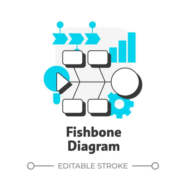 Fishbone diagram Vektor Stok, Ilustrasi Fishbone diagram Bebas Royalti ...