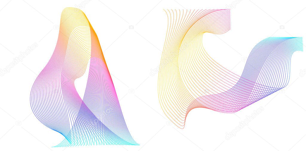 Establecer líneas abstractas colores elemento de diseño sobre fondo ...