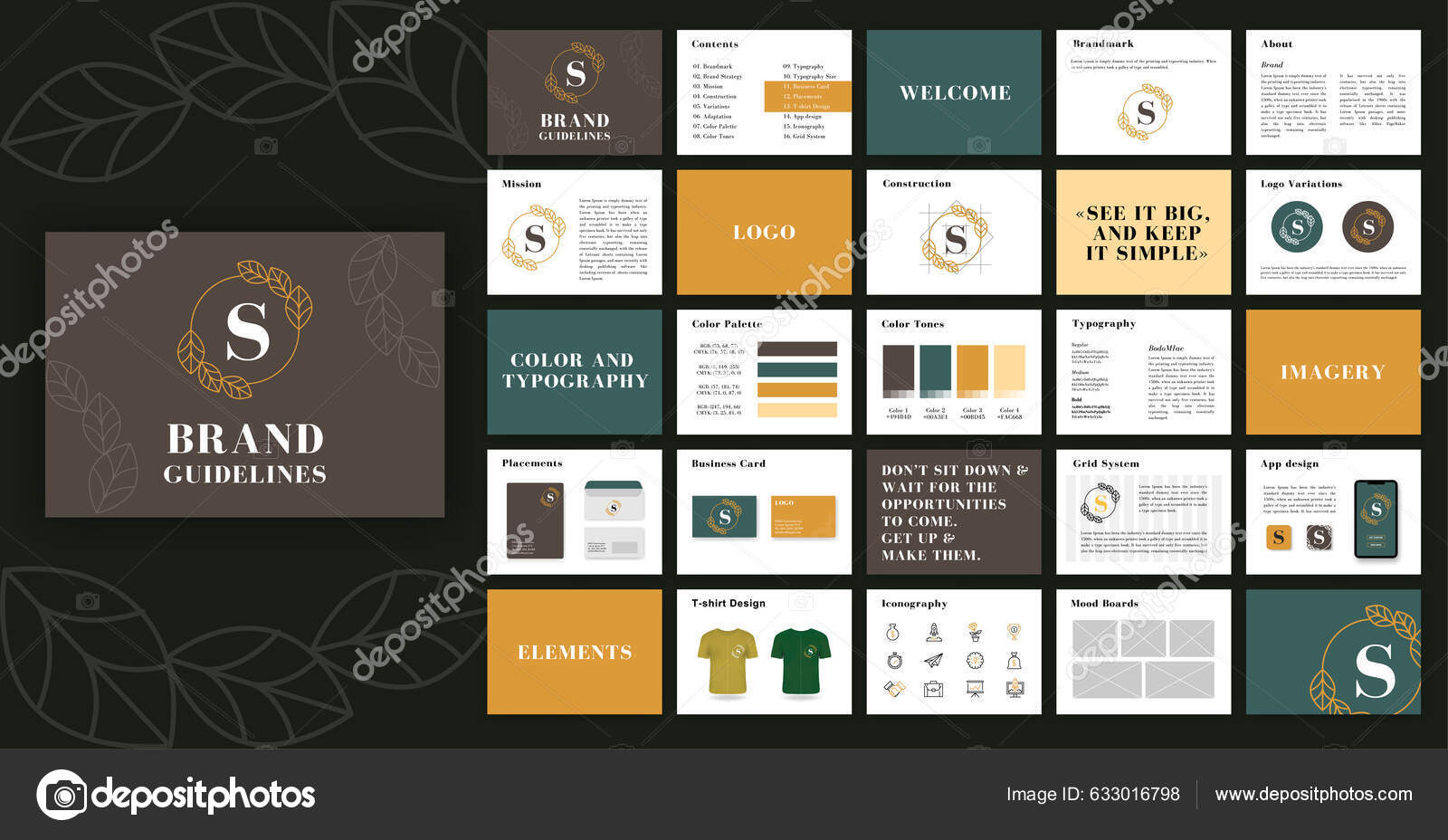 Colored Brand Guidelines Template Logo Guide Book Corporate Identity ...