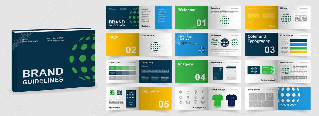 Multi-purpose Brand Guidelines template. Brand Manual presentation ...