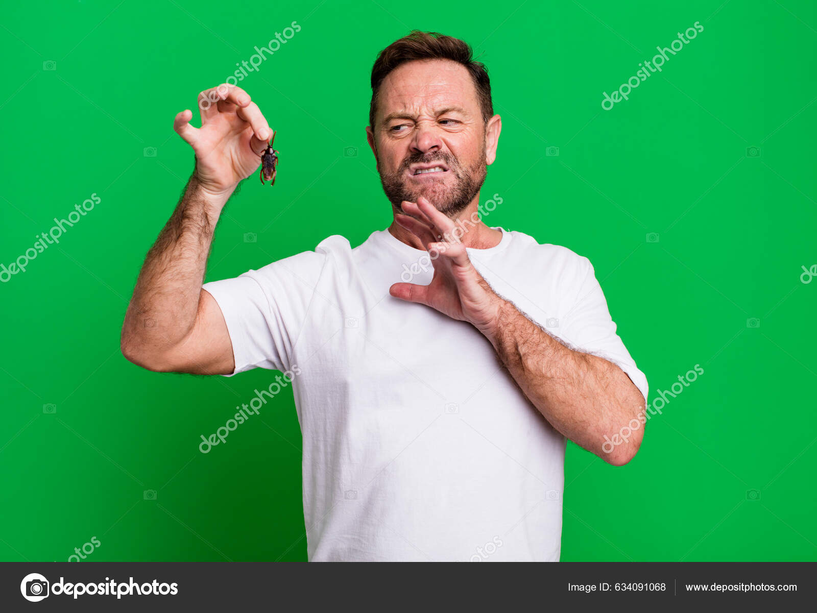 Middle Age Man Bugs Infestation Concept Sport Coach Concept Soccer ...