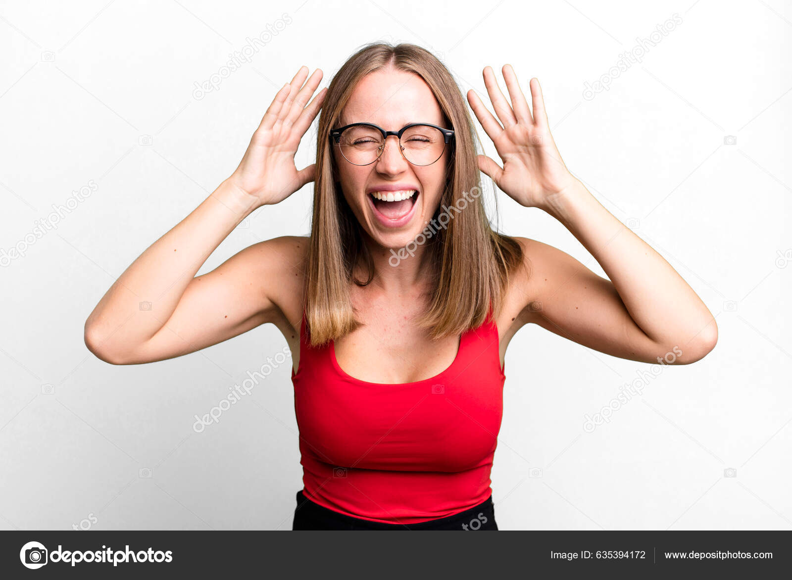 Screaming Panic Anger Shocked Terrified Furious Hands Next Head Stock ...