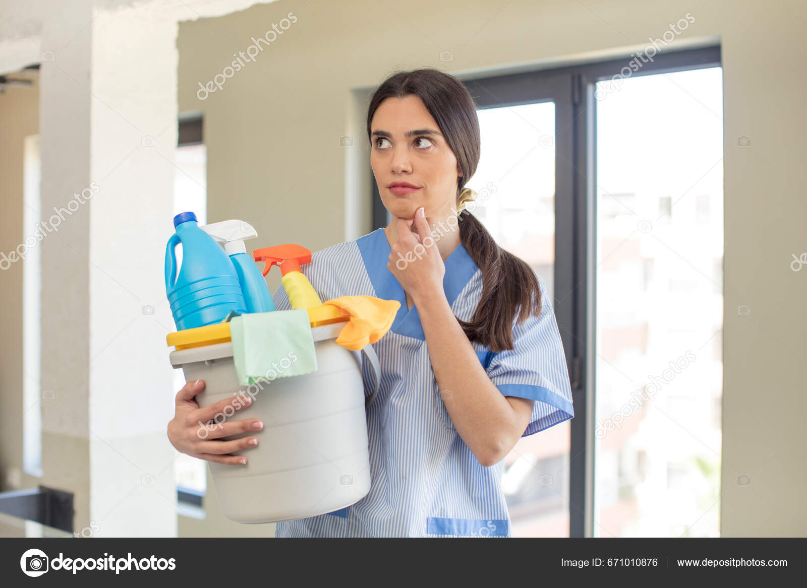 Pretty Young Model Smiling Happy Confident Expression Hand Chin ...