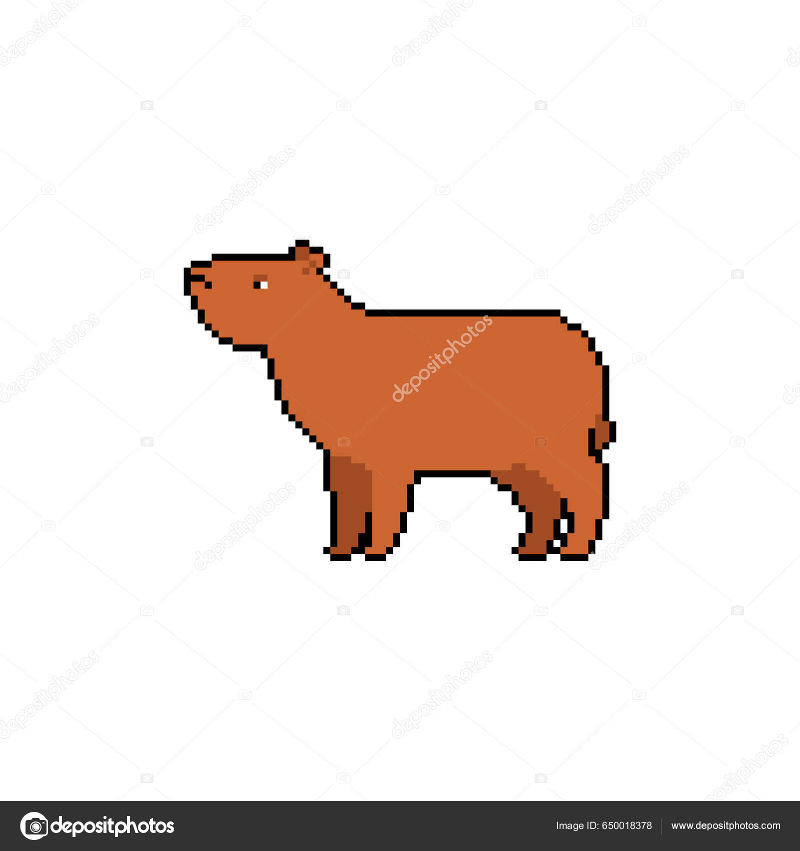 Capybara Pixel Kunst Bit Marsvin Illustration Pixeleret Vektor Stock ...