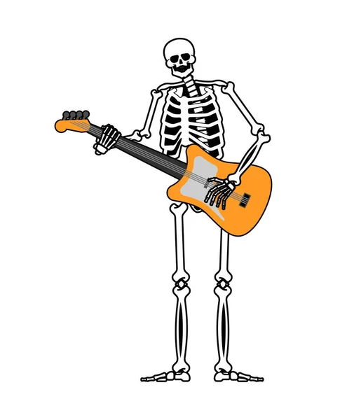Skeleton Guitar Skeleton Musician Electric Guitar Dead Man Vector ...