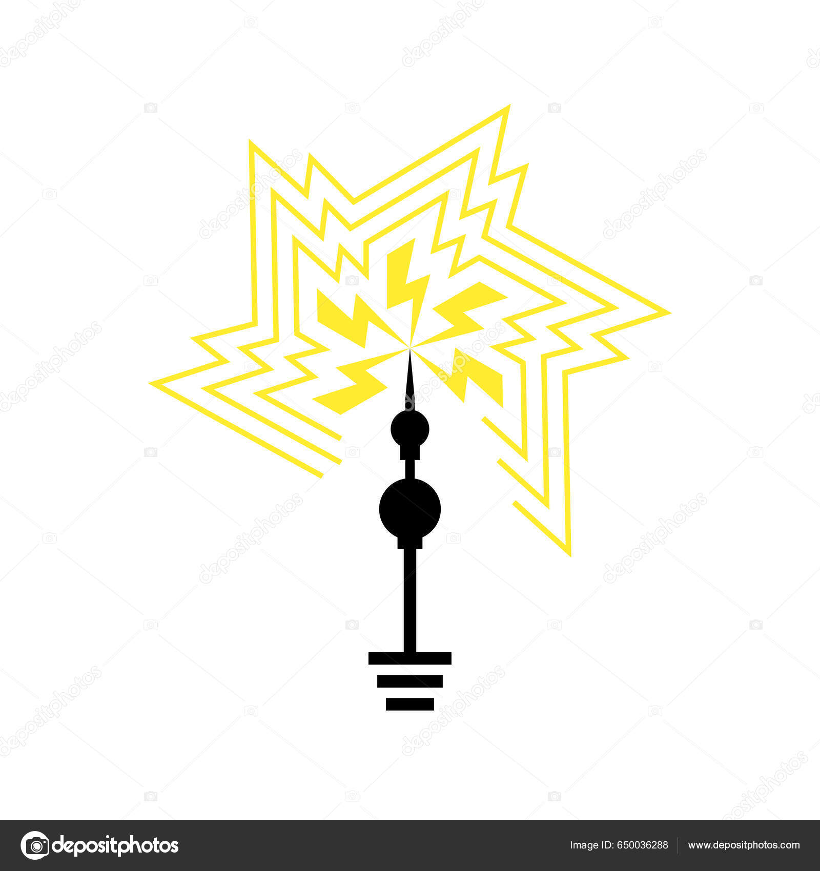 Signo Pararrayos Aislado Ilustración Vectorial Vector de stock por ...