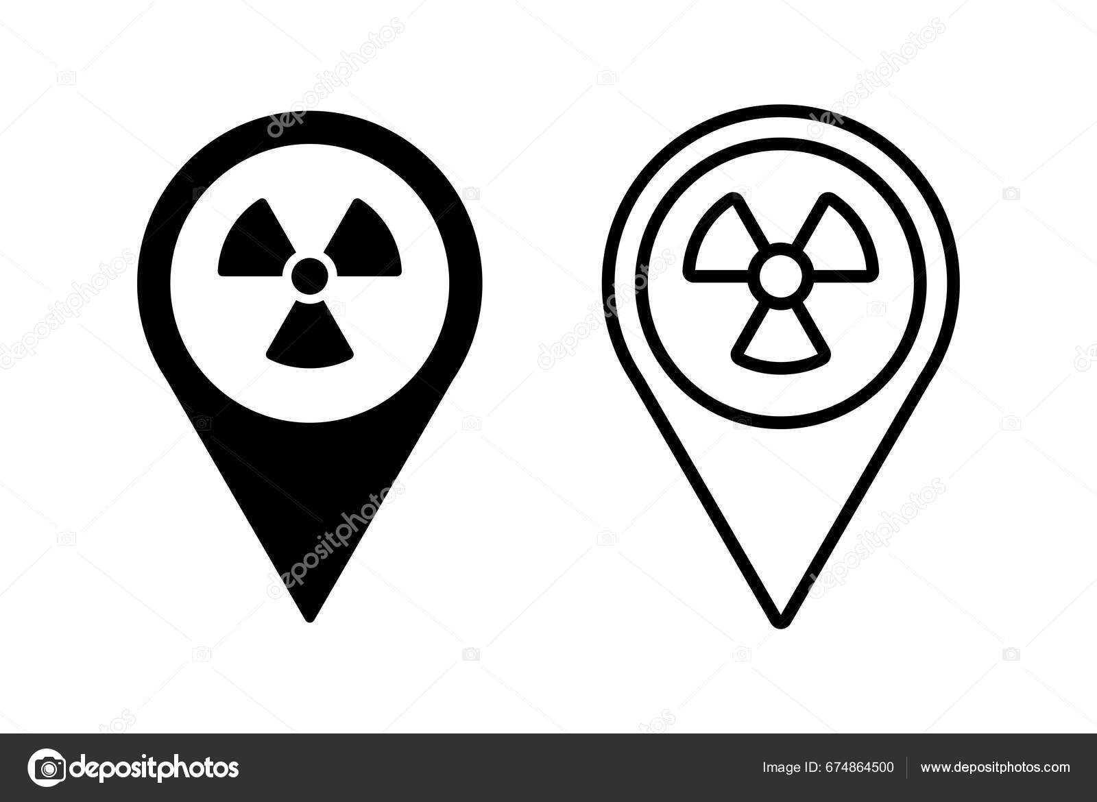 Map Nuclear Pin Vector Icon Set Nuclear Waste Disposal Stock Vector by ...
