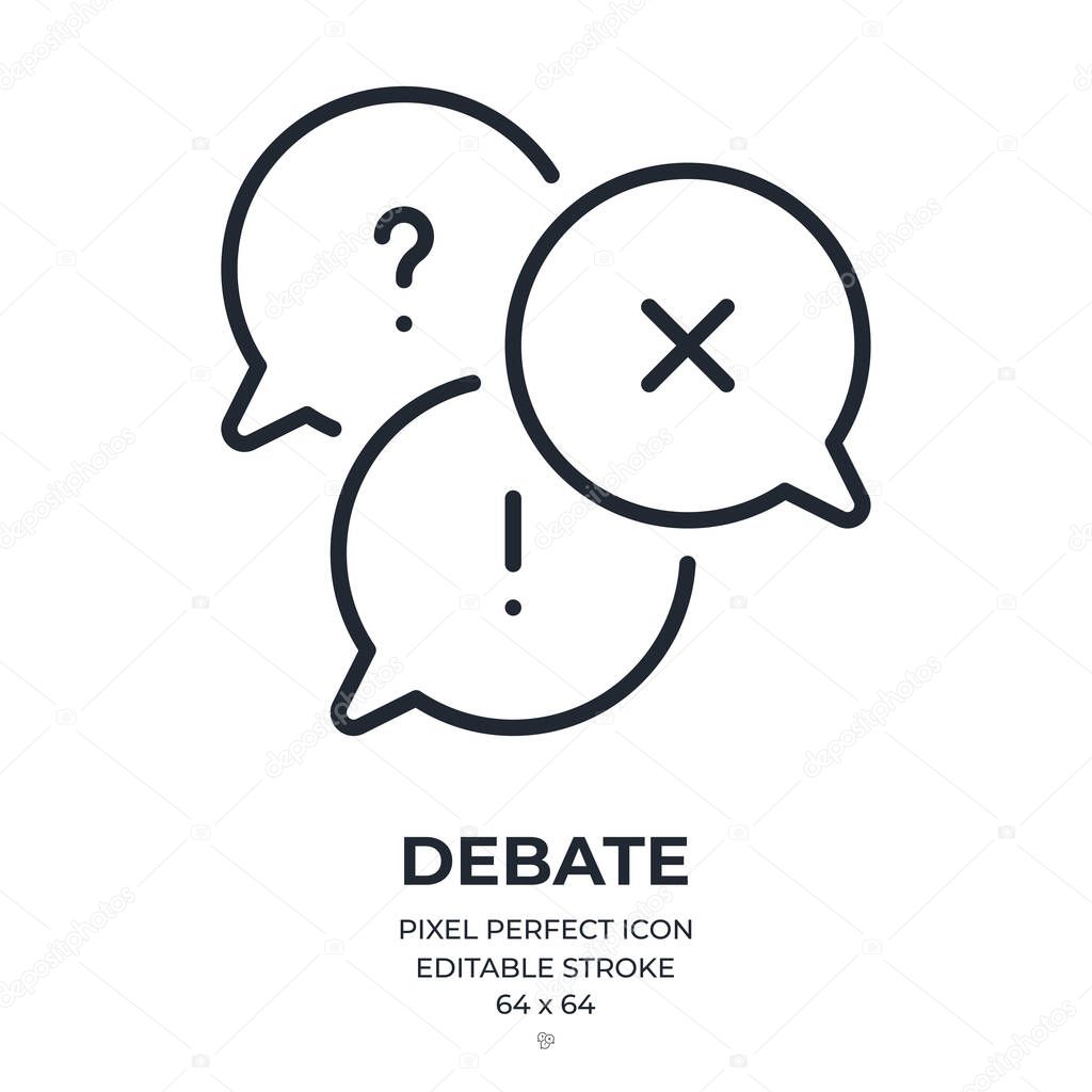 Discusión, debate, disputa y concepto de disputa icono de contorno de ...