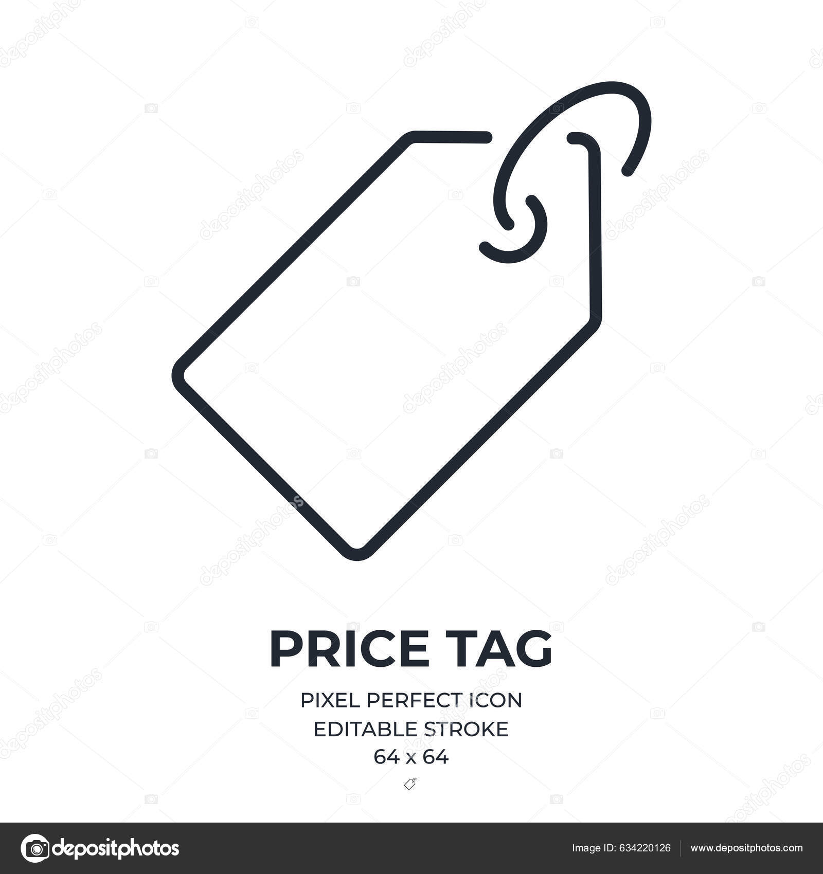 Label Price Tag Editable Stroke Outline Icon Isolated White Background ...