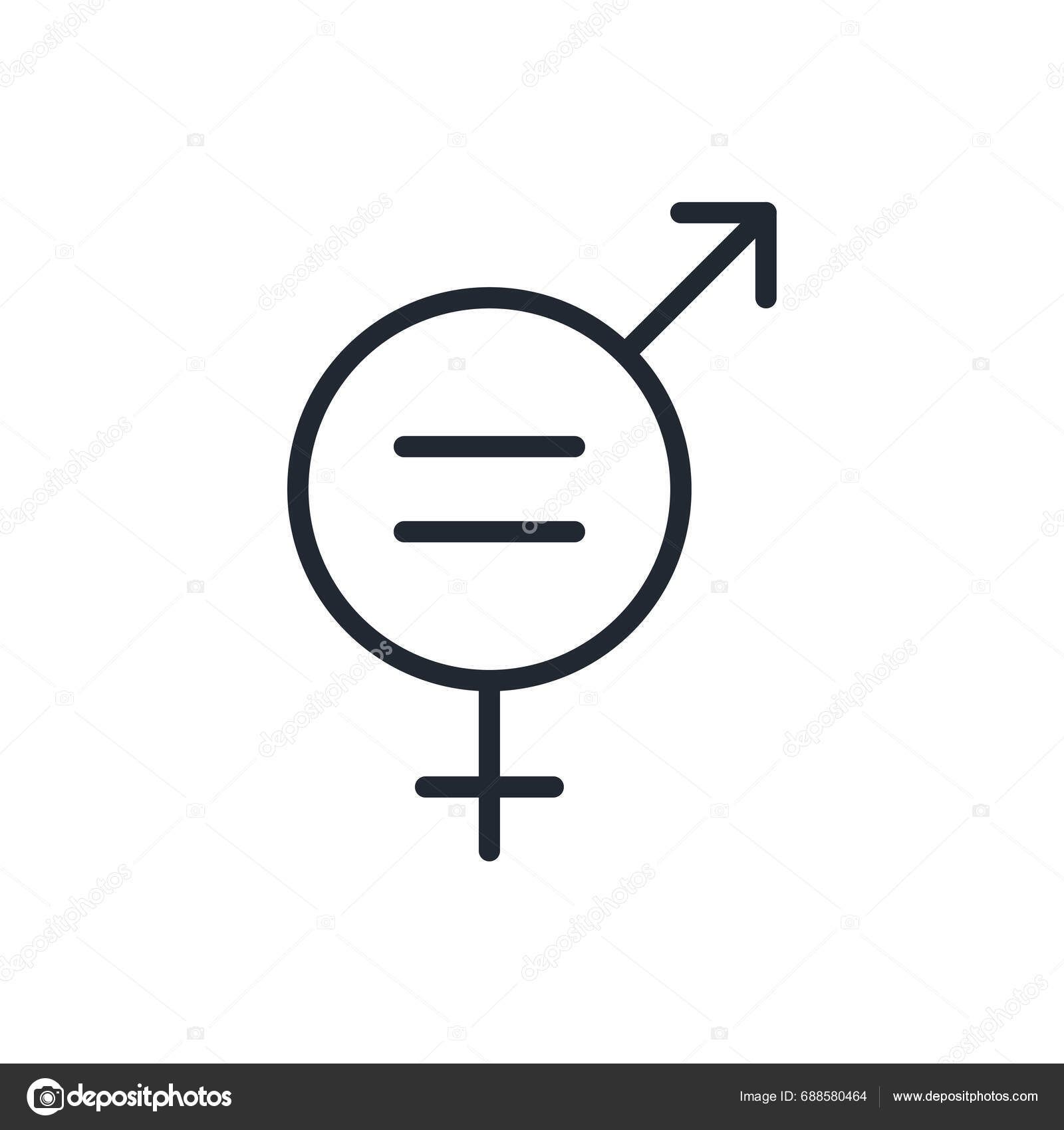Gender Equality Editable Stroke Outline Icon Isolated White Background ...