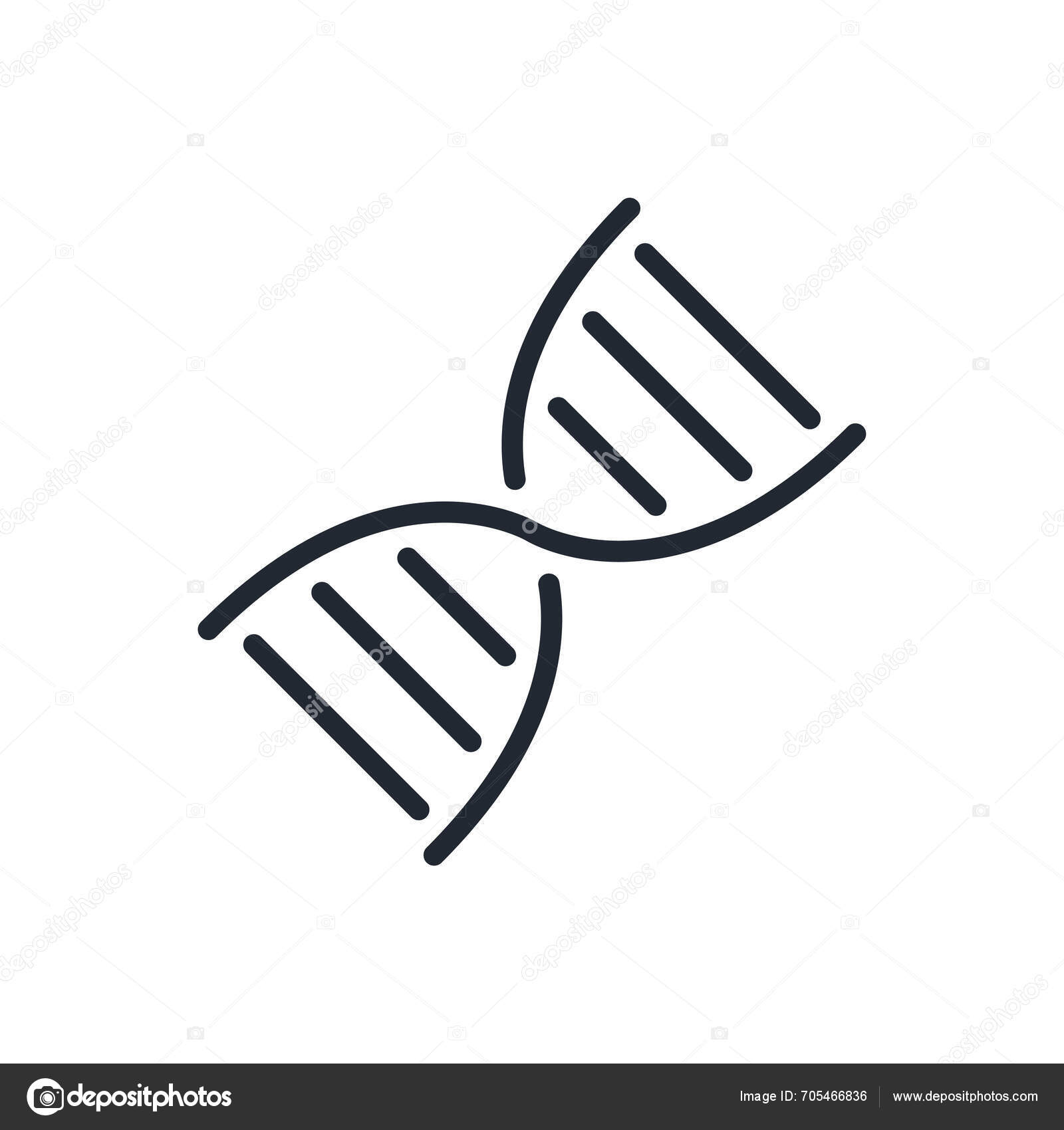 Icono Del Contorno Del Trazo Editable Adn Aislado Sobre Fondo Vector de ...