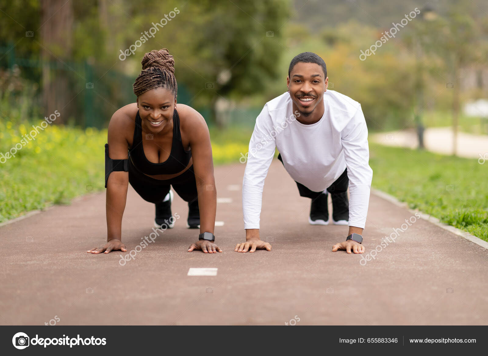 African American Couples Fitness Training
