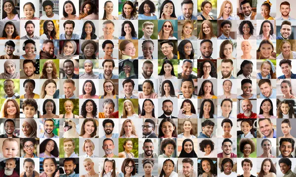 Este collage presenta un retrato de la diversidad, con personas de ...